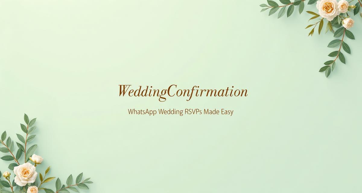 WeddingConfirmation - WhatsApp Wedding RSVPs Made Easy